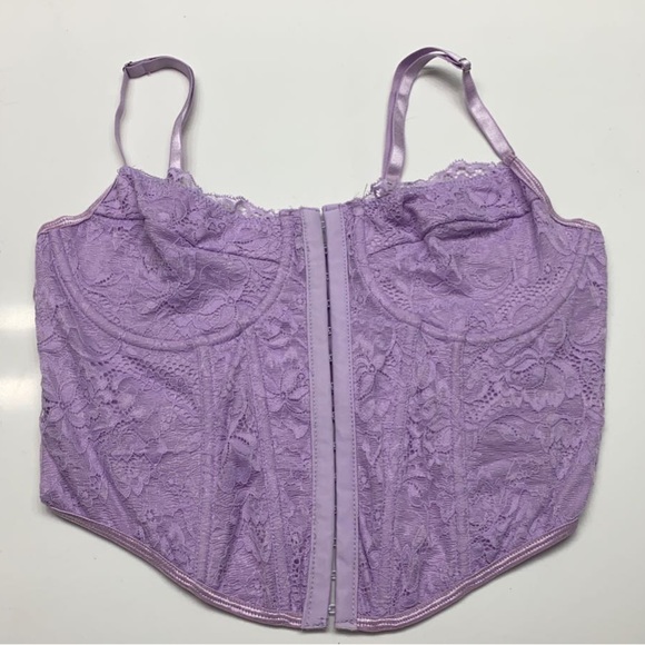 Tops | Lace Purple Corset Top | Poshmark